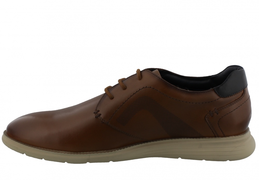 POD ASTON cognac leather lace-up casual shoes - Bigfootshoes